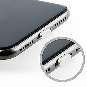 6-Pack Aluminum Anti-Dust Plugs for iPhone 13 12 Pro Max 11 XR XS 7 8 Plus Airpods Dust Cover for Lightning Charging Port with Mini Storage Case (Black)