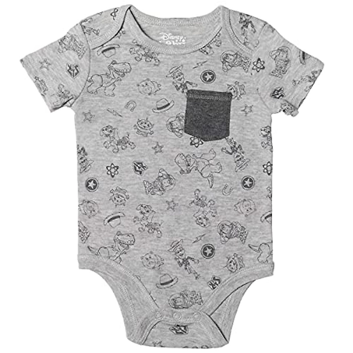Disney Pixar Toy Story Baby Boys 5 Piece Bodysuit Pants Set Yellow/Grey/Oatmeal 24 Months