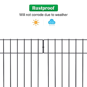 19 Pack Animal Barrier Wire Fence, 17 In(H) X 20.8 Ft(L) Decorative Metal Fencing, Rustproof Wire Border, Dog Rabbits Ground Stakes No Digging for Outdoor Use.