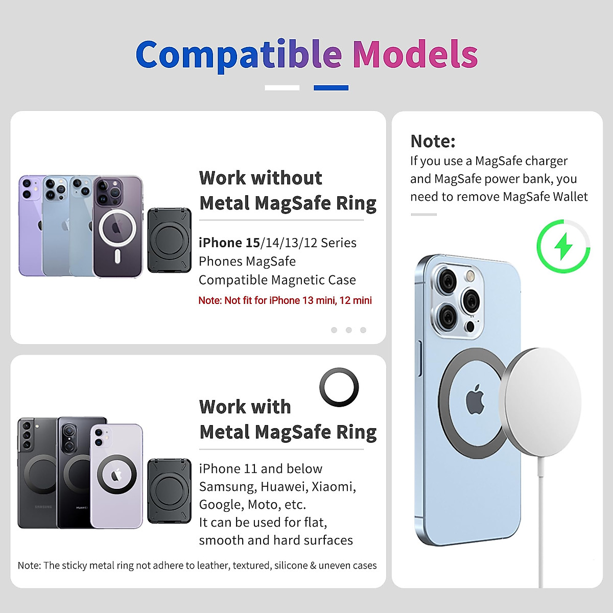 2-in-1 Mag Safe Wallet Stand, RFID Blocking Slim Hardshell 4 Credit Card & Money Pocket Magnets Magnetic Stand Wallet for Apple iPhone 15 14 13 12 Plus Max & MagSafe Case (Not for 13/12 Mini)