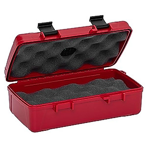 Xikar 10 Cigar Travel Humidor Case, Rugged, Airtight, Watertight, Stainless Steel Hinges, Red