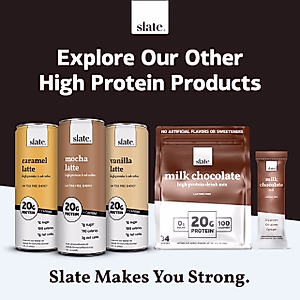 Slate Milk - High Protein Milk Shake - French Vanilla - Lactose Free, 20g Protein, 1g Sugar, 100 Calories, 1g Net Carbs, No Added Sugar - Natural, Breakfast Boost, Post Workout - 11 fl oz, 12 Cans