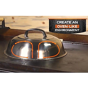 3 Sets BBQ Accessories 12 Inch Round Stainless Steel Basting Cover - Cheese Melting Dome and Steaming Cover, Best fits for Blackstone Camp Chef Flat Top Griddle Grill Cooking Indoor or Outdoor