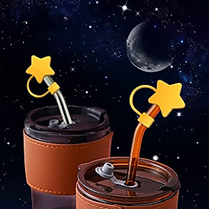 AUGSUN 8Pcs Straw Covers, Straw Tips Cover Reusable Drinking Straw Toppers, Glass Straws Protector Silicone Cloud Shape Straw Caps for 6-8mm Straws