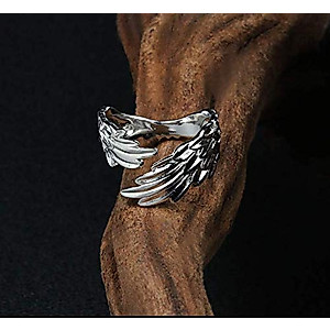 Helen de Lete Guardian Angel Wings S925 Sterling Silver Adjustable Ring
