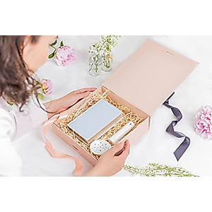 SKETCHGROUP Luxury Pale Pink Gift Box with 2 Satin Ribbons and Magnetic Closure for Luxury Packaging -for Birthdays, Bridal Gifts, Weddings, BabyShower Gifts, Baby Girl, Christmas(Pale Pink)