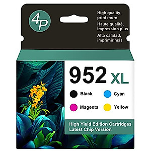 Q-image 952XL Ink Cartridges Replacement for HP 952XL 952 XL Work with HP OfficeJet 8710 8720 7720 7740 8210 8715 8725 8730 Printer (Black, Cyan, Magenta, Yellow, 4 Combo Packs)
