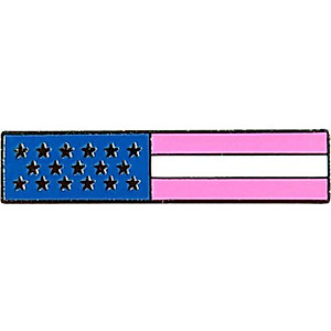 U.S. Flag Lapel Pin, Enameled & Plated, 2 Clutch Backs, 1-3/4x3/8" Regular/Clutch Back Blue Line 1-3/4 x 3/8"