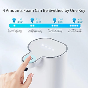 Hand Sensor Soap Dispenser, Wisekoti P9 Hands Free Foaming Soap Dispenser, Rechargeable, Motion Sensor Automatic Foam Soap Dispenser Touchless for Kitchen & Bathroom, Handless Soap Dispenser