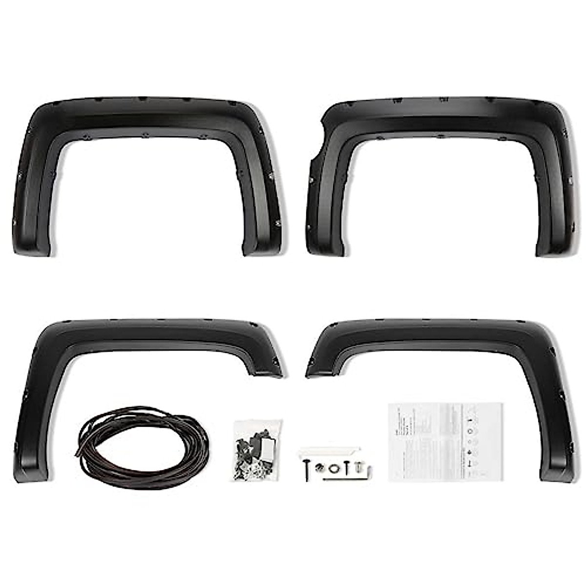 FADDIU 4pcs Fender Flares Front Rear Left Driver Right Passenger Textured Black Abs Plastic Pocket Style E160878HK01CP,Free Return and Exchange,Fast delivery
