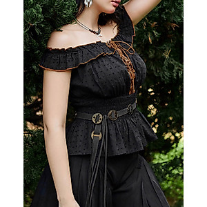 Scarlet Darkness Black Renaissance Belts for Women Costume Tied Belts Medieval Accessories Black