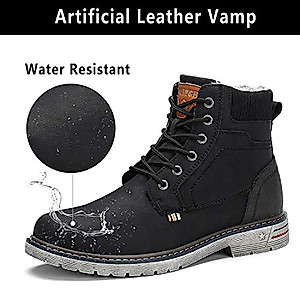 Winter Mens Hiking Boots Womens Snow Boots Warm Outdoor Anti-Slip Athletic Walking Hiking Mens Ankle Shoes Black 12.5 Women/11 Men