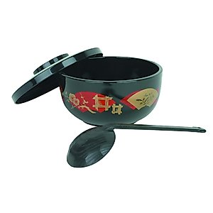 Thunder Group Plnb002 Japanese Noodle Bowl, Black,1 - Pack