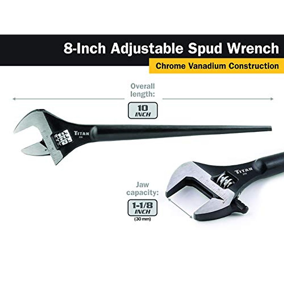 Titan 209 8-Inch Adjustable Construction Spud Wrench