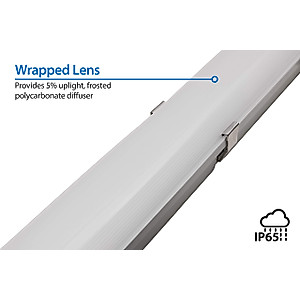 NICOR Lighting VT3(v2) Series 2ft LED Vaportite, 5000K (VT3202SUNV50) Gray