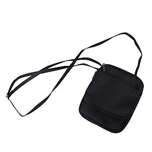 GForce Travel Cross Body Security Pouch Bag | RFID Blocking Document Holder Organizer, Black, 8"x 1.2"x 6.3"