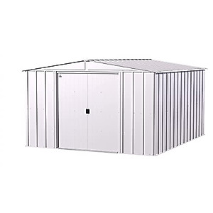 Arrow Classic Steel Storage Shed, 10x14, Flute Grey