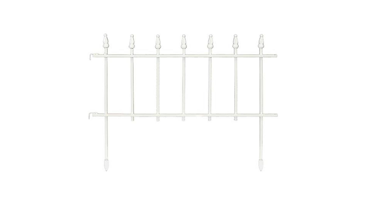 Decorative White Roman Garden Fence Set – 5 Panels, 9 ft Length