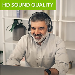 Avantree Alto Clair aptX HD Bluetooth 5.0 Headset with Microphone, Mute Function, Clear Talking, Hi-Fi Music, Low Latency, Wireless Headphones with Charging Base for Computer, PC, Laptop, Skype, TV