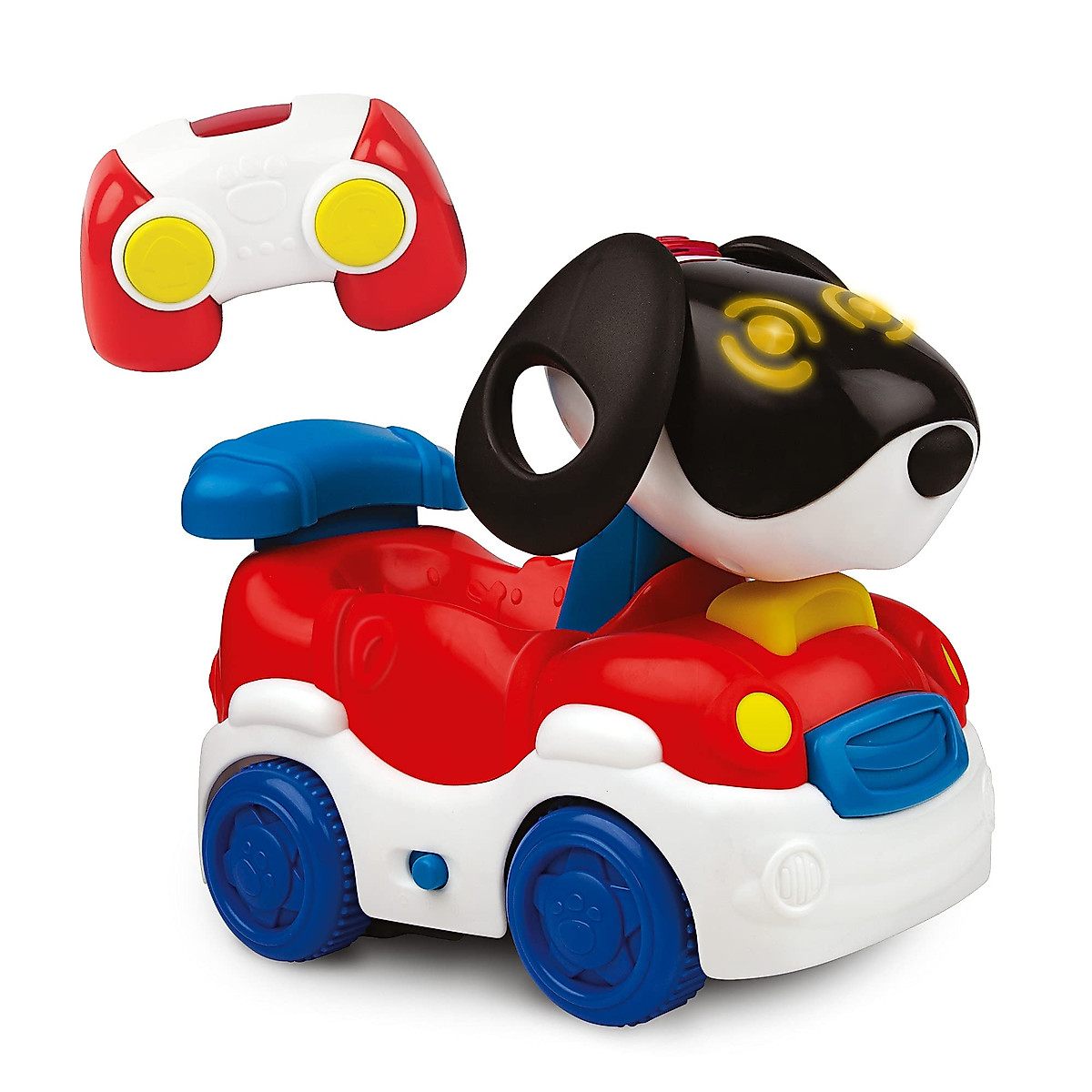 Kiddolab Remote Control Car for Toddlers & Dog Interactive Toy with Straight Driving Car Mode, Wobbling Doggy Mode - Fun Musical Toys with Lighted Eyes for Boys & Girls 18 Months Old & Above