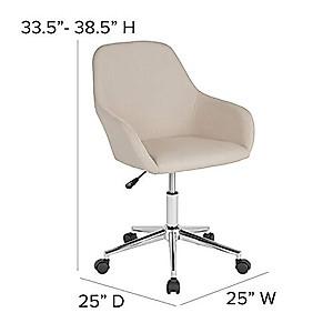 Flash Furniture Cortana Home and Office Mid-Back Chair in Beige Fabric