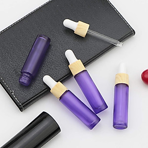Ellbest 10ml Essential Oil Dropper Glass Bottle 10pcs Colorful Dropper Bottles with Eye Dropper for Travel, Carrying Outside (Matte Purple)