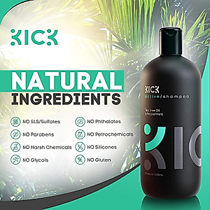 Kick Mens Shampoo + Conditioner Bundle Tea Tree & Peppermint - Itchy Scalp Treatment for Dandruff & Thinning Hair-High Performance Anti-Dandruff, Anti-Hair Loss Care for Men and Women