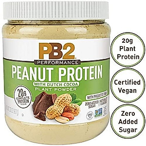 PB2 Performance Peanut Protein Powder with Dutch Cocoa – [2 lb/32 oz Jar] – 20g of Vegan Plant Based Protein Powder, Non GMO, Gluten Free, Non Dairy