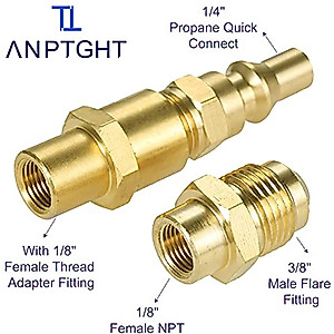 ANPTGHT 1/8'' FNPT x 1/4'' Male Weber Conversion Kit Quick Disconnect Adapter Propane Connect Plug Fitting for Weber Q100,1000,200,2000,1200,2200 Portable Gas Grill Camper