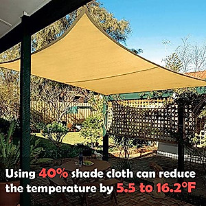 Junkogo Shade Cloth 40% 10x15ft Sun Shade Lightweight Mesh Netting Cover for Pergola, Garden, Outdoor, Patio, Deck, Backyard
