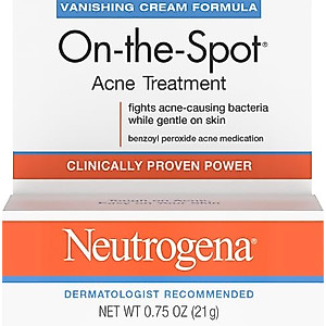 Neutrogena On-The-Spot Acne Treatment Gel with Benzoyl Peroxide - Gentle Face Acne Medicine for Acne Prone Skin, 0.75 oz