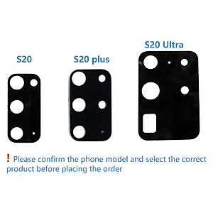 2 Pieces Galaxy S20 Plus 5G Rear Back Camera Glass Lens Cover Replacement for Samsung Galaxy S20 Plus 5G (All Carriers) with Tape Pre-Installed +Repair Tools (S20 Plus)(Black)