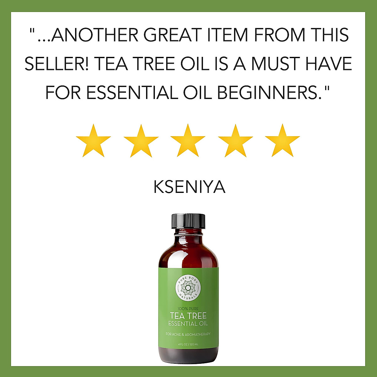 Pure Body Naturals Tea Tree Essential Oil, 4 Fl Oz with Dropper - Undiluted Therapeutic Grade for Your Face, Skin, Hair and Diffuser - 100% Pure Melaleuca Oil for Acne, Toenails