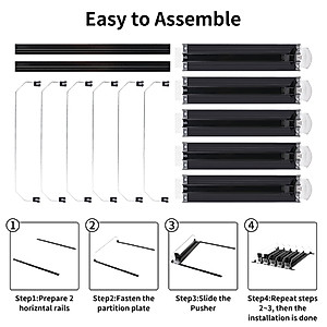 Drink Organizer for Fridge, Self-Pushing Soda Can Dispensers, Width Adjustable, 12oz 16oz 20oz Refrigerator Drink Organizer for Fridge-Holds up to 20 Cans (5 Row,12.2 Inch)