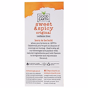 Good Earth Sweat & Spicy Caffeine Free Herbal Tea - 6 Pack w/ 25 Tea Bags per Box