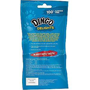 Dingo Delights, 100% Rawhide Free Treat, Chicken, 9-Count