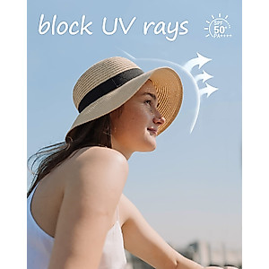 Zylioo Oversized XXL Straw Sun Hats,Foldable Brim UV Beach Hats,Cooling Summer Hats with Detachable Chin Strap