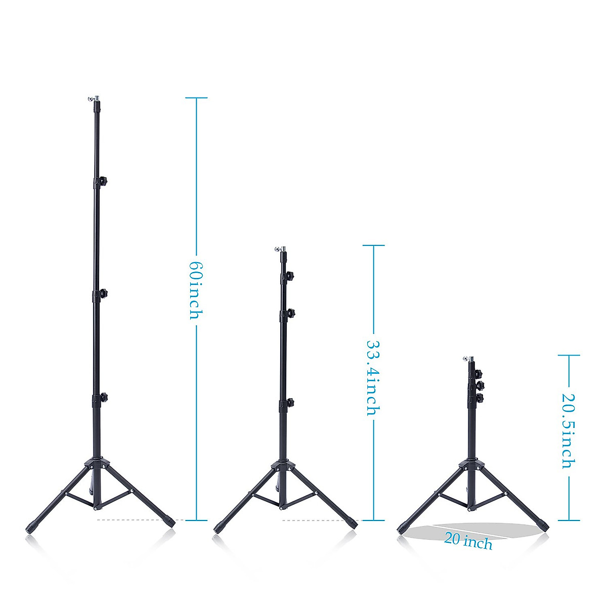 T-SIGN IPad Tripod Stand, Reinforced Foldable Floor Tablet Stand, Height Adjustable 360° Rotating Mount for All 7 to 12 Inches Tablets, Carrying Case, Phone Holder, Bluetooth Remote Control