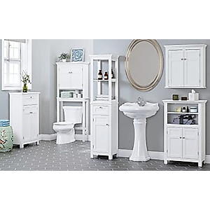 Spirich Over The Toilet Storage Cabinet, Bathroom Shelf Over The Toilet, Over Toilet Bathroom Organizer (White)