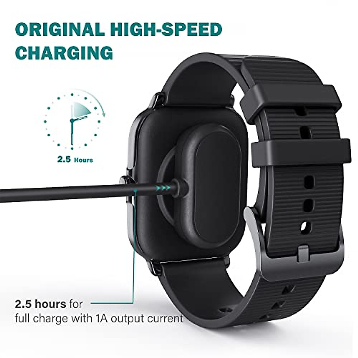 TUSITA Charger Compatible with Amazfit GTR 4, GTR 3, GTR 3 Pro, GTS 3, GTS 4, T-Rex 2 (1M,2-Pack)