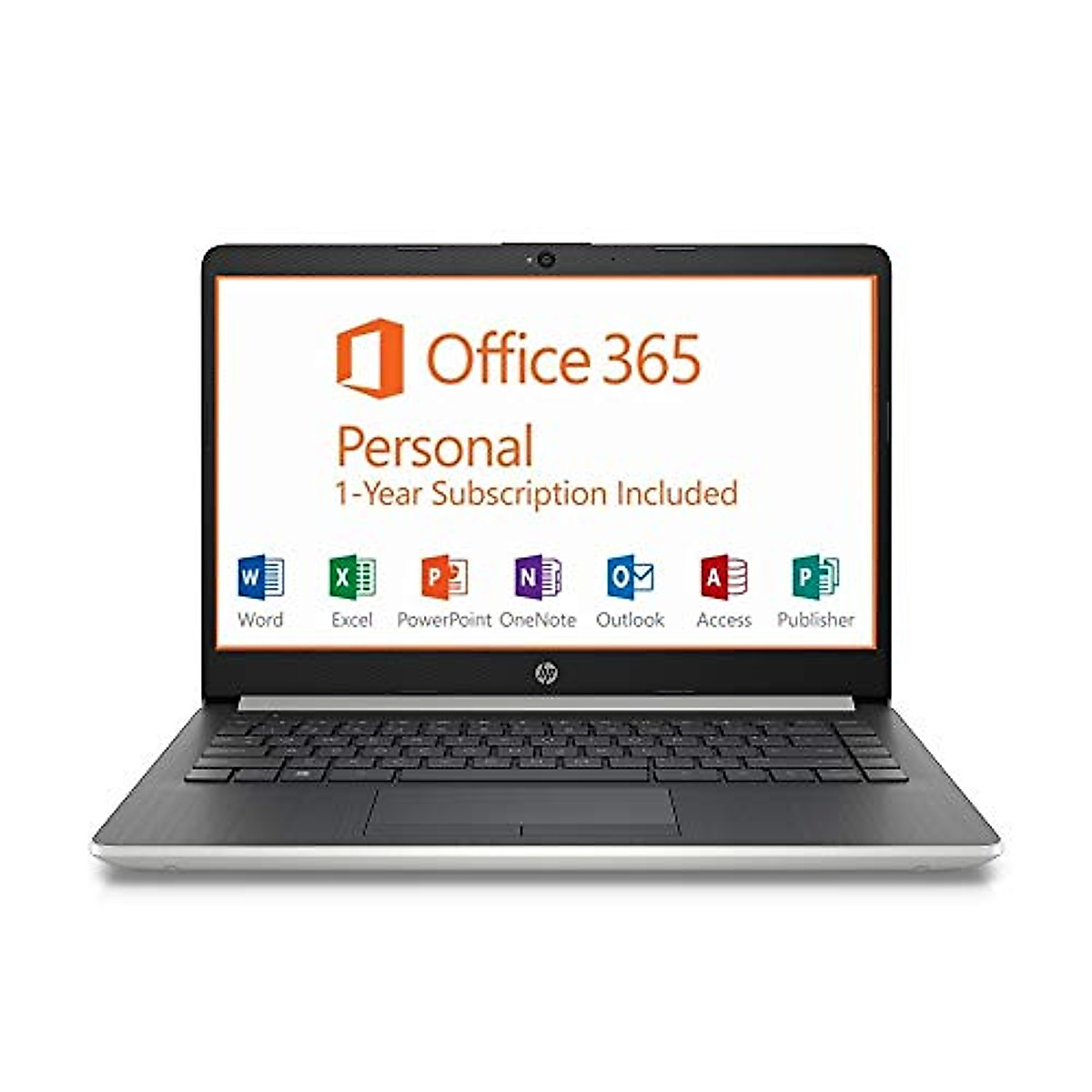 HP 14" HD Intel N4000 2.6GHz 4GB RAM 64GB eMMC Webcam Windows 10 Laptop + 1 Year Microsoft Office, Silver, 14-14.99 inches (7MP91UA)