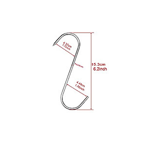 Alele 20p Meat Hooks,Stainless Steel Butcher Hooks Meat Hook Tool for Poultry Processing Smoking Drying Hanging BBQ (fba-Meat Hook 6inch 20pack 4mm)