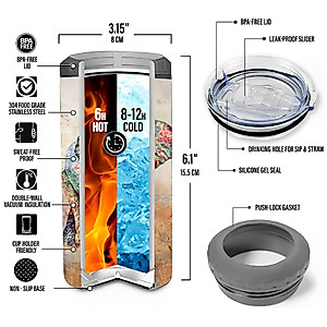 SANDJEST Elephant Tumbler Safari 4 in 1 16oz Tumbler Can Cooler Coozie Skinny Stainless Steel Tumbler Gift for Mommy Mama Mother Christmas Birthday Mothers Day