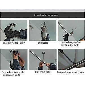 Yinpecly Shower Curtain Rods Wardrobe Pipe Lever Wall Mounted Support Bracket Suitable Pipe Diameter 0.63" x 1.18" Bright Light Tone 2pcs