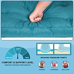 Millsilo Bench Cushion, Bench Cushions for Indoor/Outdoor Furniture, Window Seat Cushions, Garden Patio Large Pads with Button Reinforcement, for Shoe Bench Dining Porch Bench 36x14x4 inch,Teal