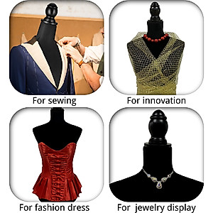 Female Mannequin Torso Dress Form Height Adjustable Pinnable Mannequin Body with Sturdy Tripod Stand for Sewing, Dressmaker, Home Decor, Jewelry & Clothing Display, Black