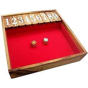 Winshare Puzzles and Games Shut The Box Game Large, Wooden Old Fashioned Dice Fun Play