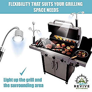 Revive Outdoors BBQ Grill Light with LED Lights & Magnetic Base - Accessory for Outdoor Cooking on Grill, Smoker, or Griddle & Grilling Gift for Men