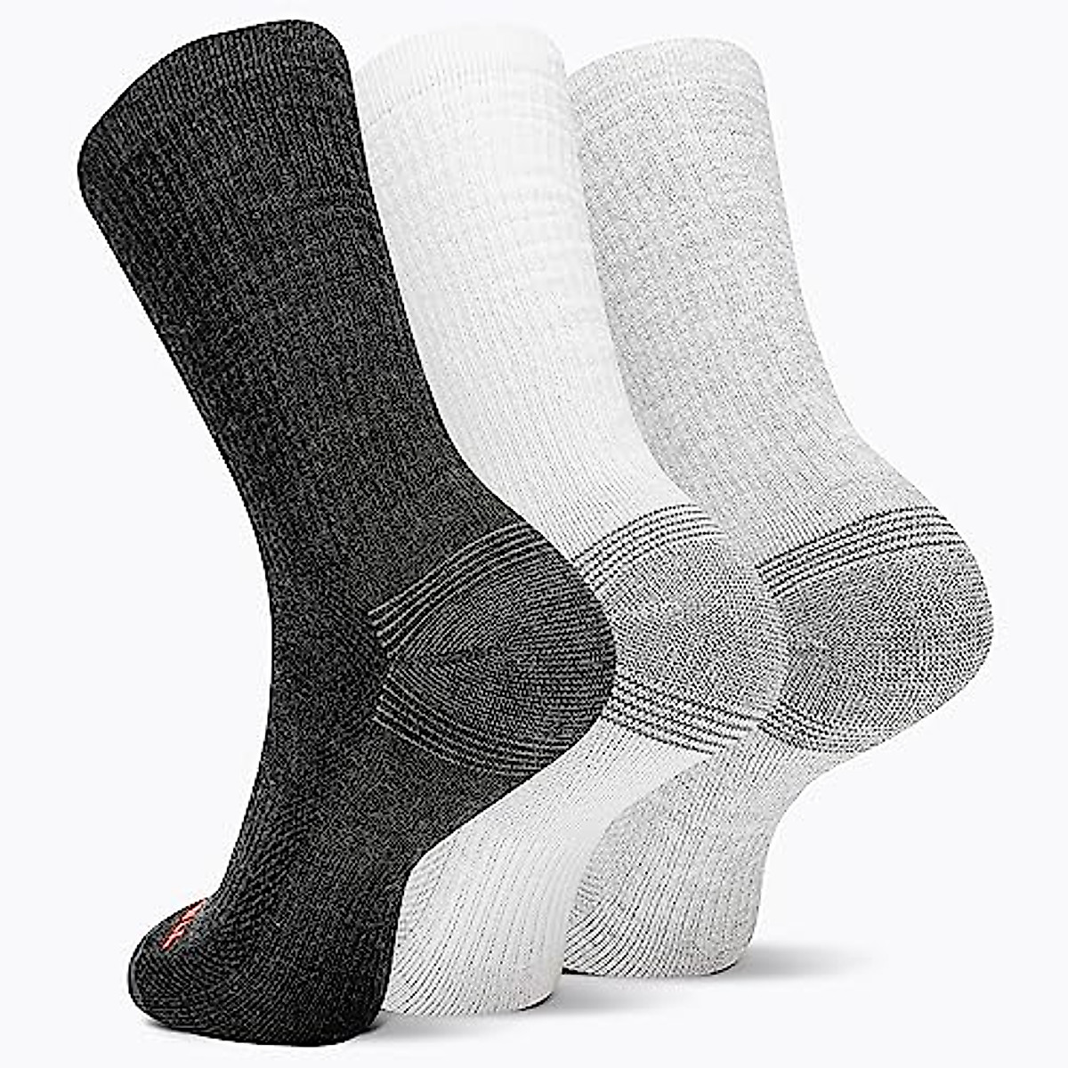 Merrell Unisex adults Men's and -Women's Recycled Everyday Half Cushion - Unisex 3 Pair Pack Repreve Arch Support Casual Sock, Gray Assorted, Small US