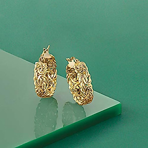 Ross-Simons 14kt Yellow Gold Byzantine Hoop Earrings